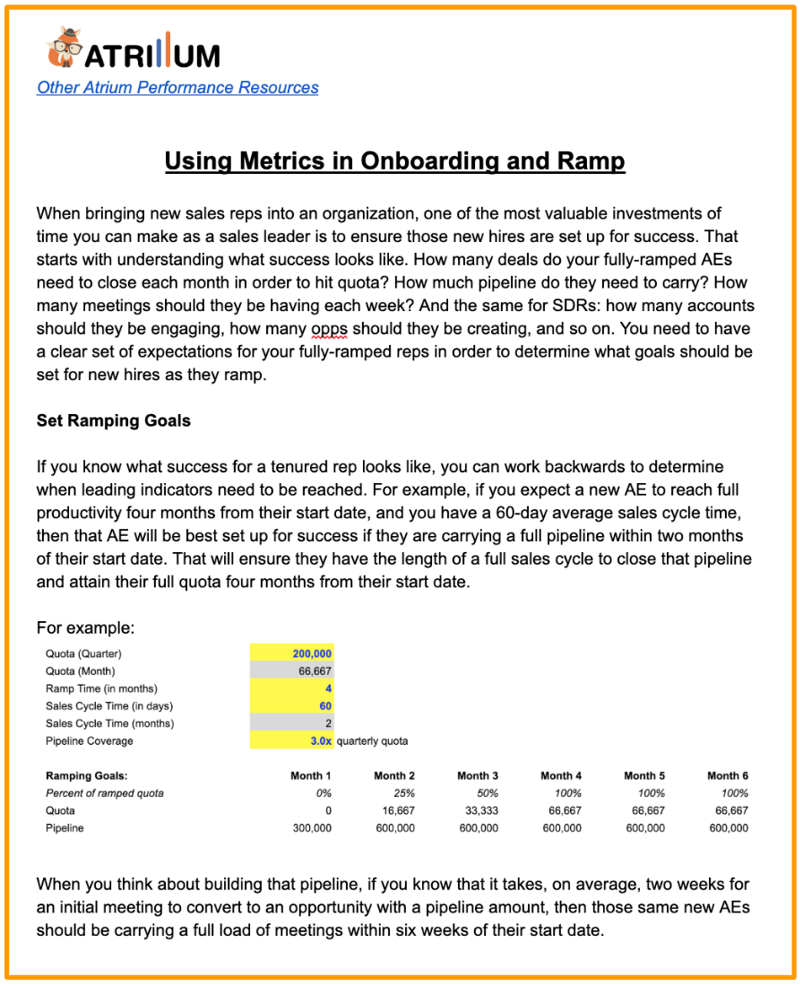 Atrium's Guide to Using Metrics in Onboarding and Ramp